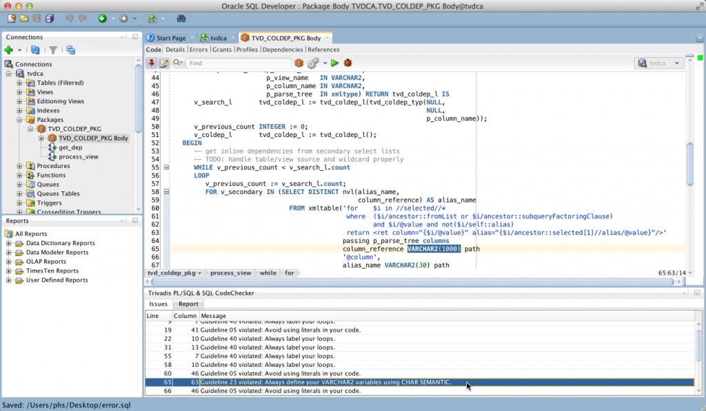 Trivadis PL/SQL & SQL CodeChecker for SQL Developer Released - Philipp ...